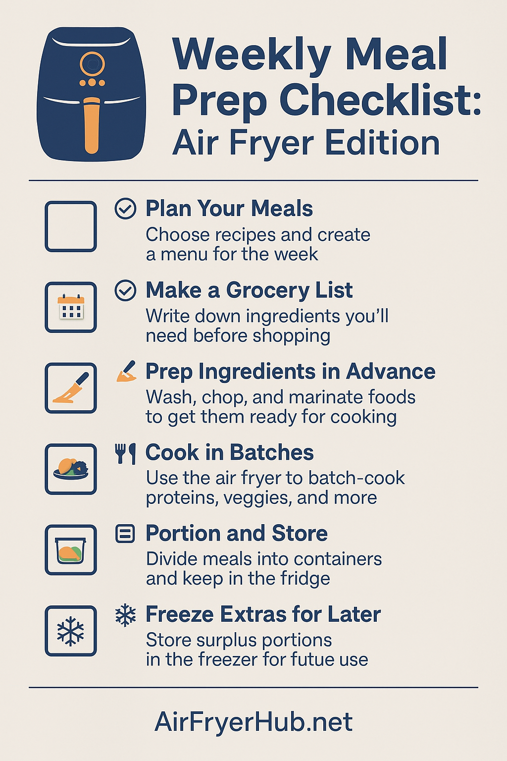 Weekly Meal Prep Checklist: Air Fryer Edition - AIR FRYER HUB